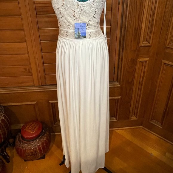 Morgan & Co. | Dresses | Morgan And Co Halter Lace Sequin Jersey Dress ...